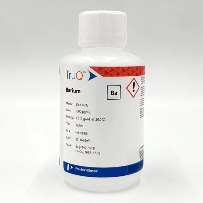 Product: Barium (Ba) TruQ Standard, 1,000 µg/mL, 2% HNO3, 125 mL