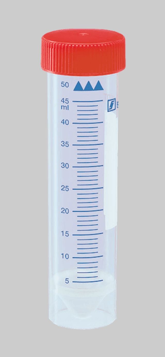 Product: 50 mL Graduated Conical Bottom Tubes with Red Flat Caps ...